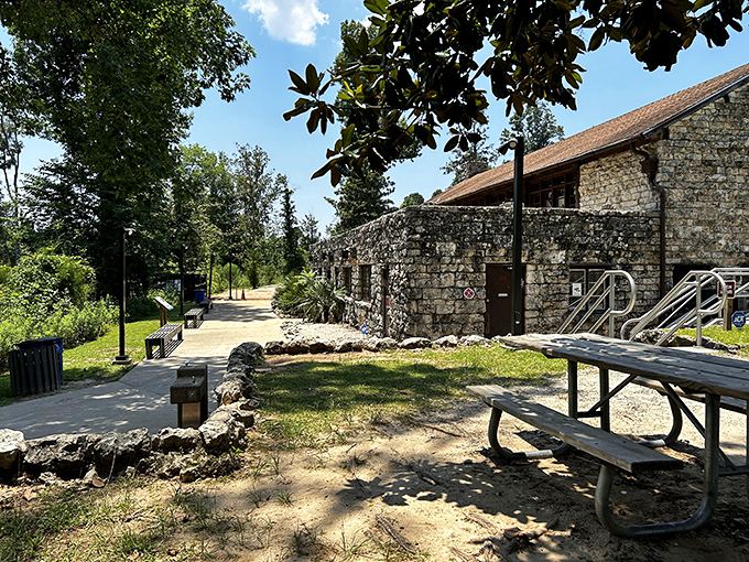 Check out the Visitor Center! This cool stone building is the perfect starting spot before heading out on your grand adventure.
