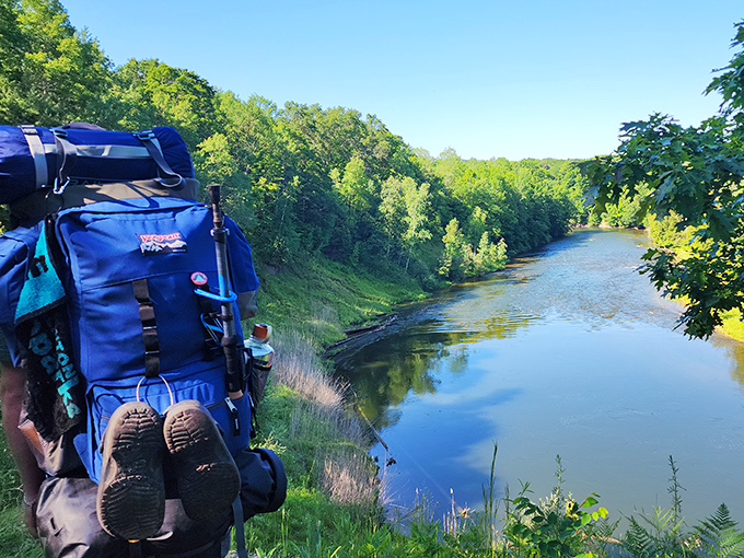 That moment when your backpack feels worth every ounce &ndash; stunning river views that no smartphone screen can truly capture.