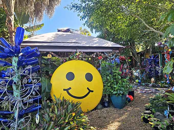 That giant smiley face radiates more genuine joy than most people manage before their morning coffee kicks in fully.