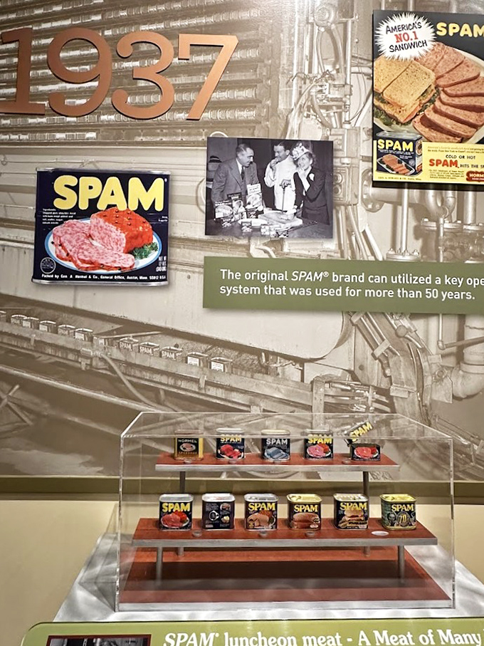 Journey through time with this meticulously crafted historical timeline, showcasing SPAM's evolution from Depression-era necessity to global phenomenon.