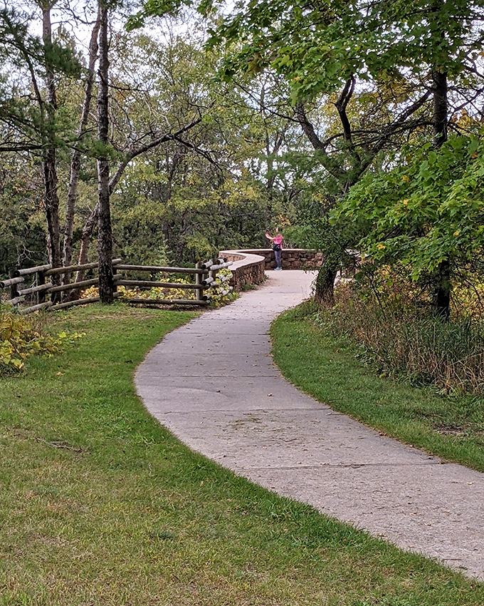 This winding path leads visitors to one of Michigan's most jaw-dropping reveals, like the forest is saying "hold my beer" before showing off.
