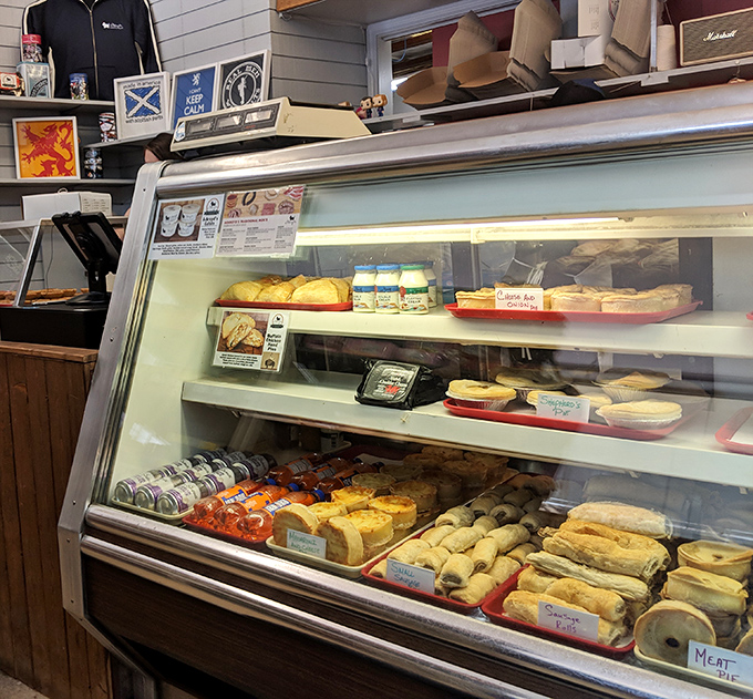 Behind this glass lies edible happiness &ndash; savory pies and sweet treats that would make any Scot homesick.