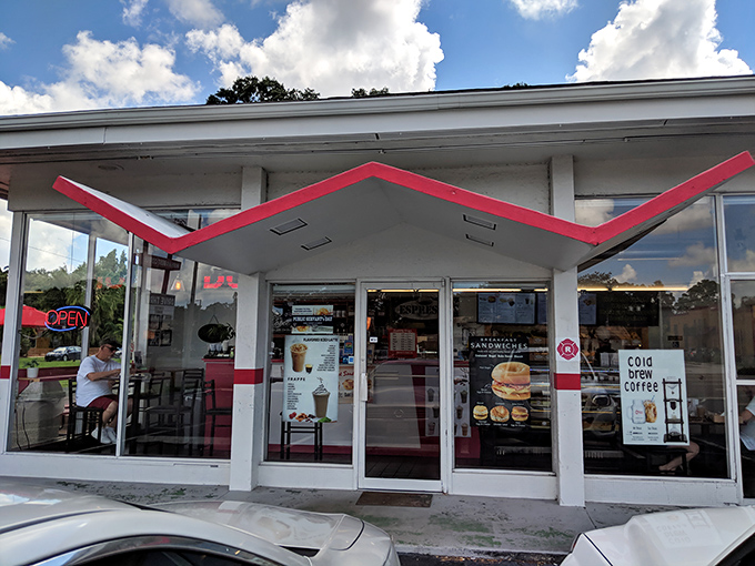 Fray's distinctive red zigzag roof and bright windows make this St. Petersburg donut destination impossible to miss.