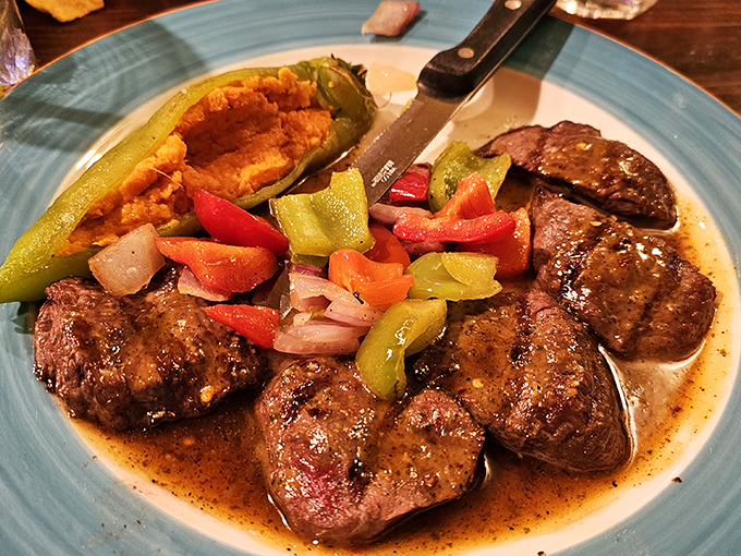 Old Town Tortilla Factory's Mexican-inspired dishes burst with color and flavor &ndash; this plate features their famous handmade tortillas.