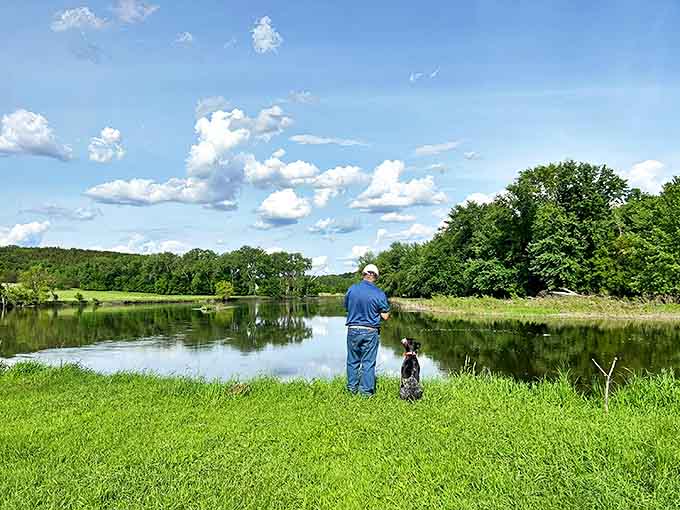 A quiet moment of fishing at Upper Sioux Agency State Park, where the Des Moines River provides both recreation and a peaceful backdrop for outdoor adventures.