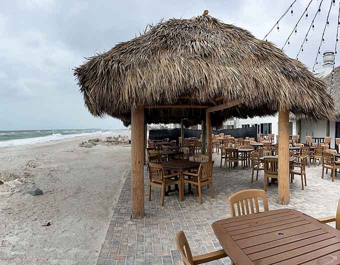 Sometimes the best restaurants are the ones where you can walk straight from your table into the waves.