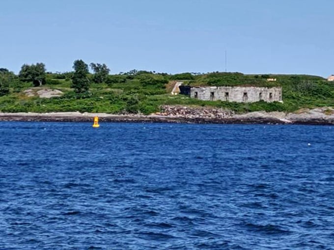 Historic fortifications near Spring Point Beach remind visitors of Portland Harbor's rich past, which continues to deliver sea-tumbled treasures to its shores. 