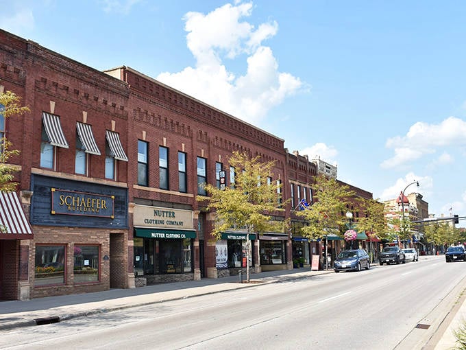 The tree-lined streets of St. Peter showcase beautiful architecture and the town's connection to the nearby Minnesota River.