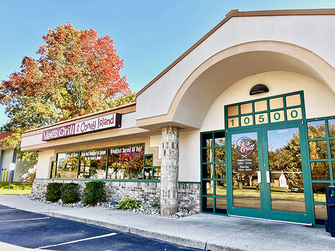 Vee's Grill and Coney Island's clean exterior and professional signage welcome hungry travelers to Zeeland's answer to Detroit Coney tradition.