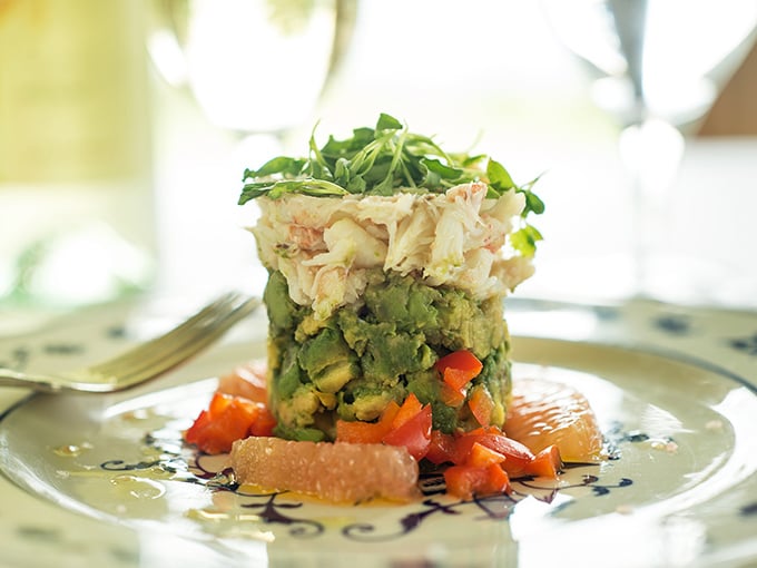 Seafood towers reach new heights at the lodge, where each colorful layer tells a story of flavor that rivals the mountain views outside.