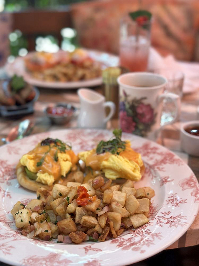 Eggs Benedict gets the avocado treatment, proving that brunch classics can still surprise us. Those potatoes look like they've been individually counseled to perfection.