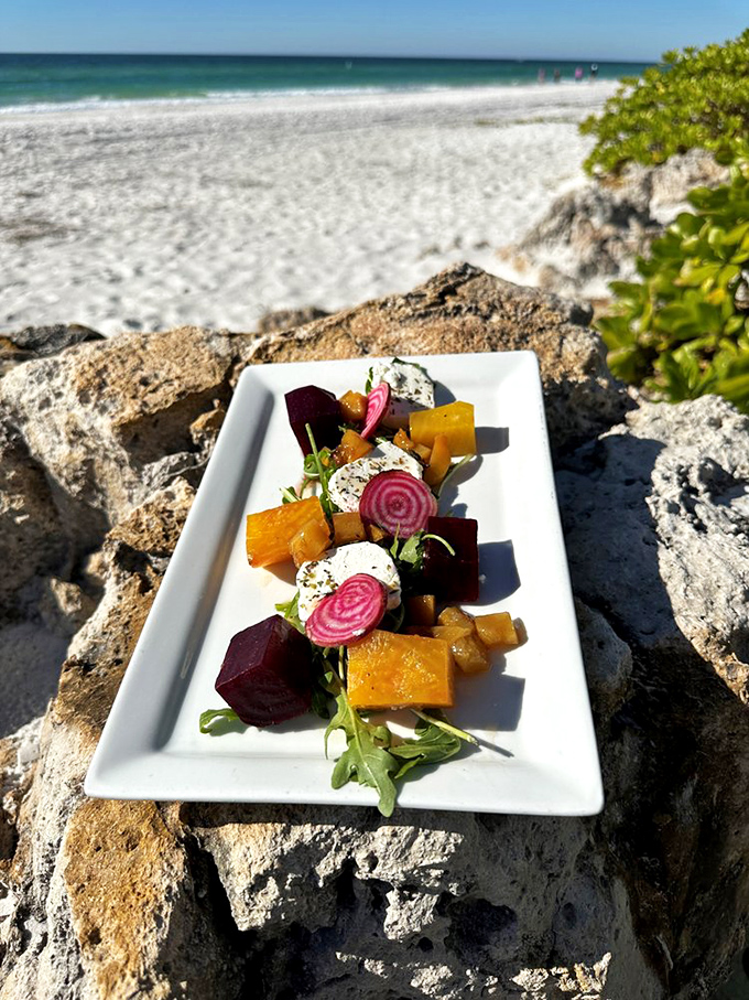 Beet & goat cheese salad: Nature's candy meets tangy cheese in this colorful plate that proves healthy eating can be a visual feast.