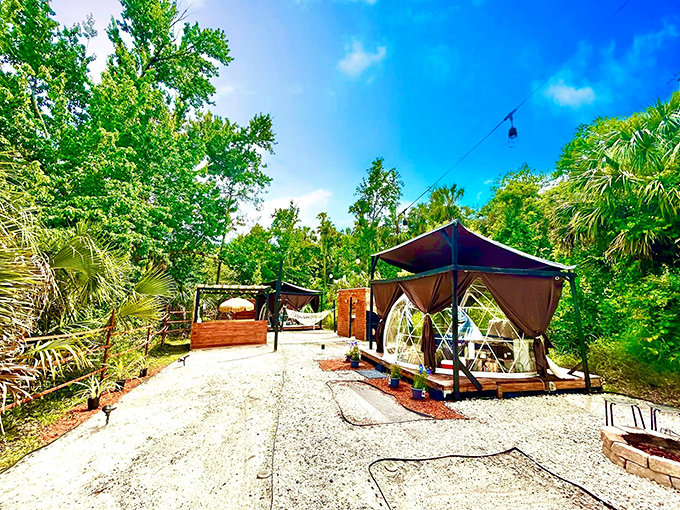 Social distancing, glamping style &ndash; where your nearest neighbor is close enough for friendly waves but far enough for peaceful solitude.