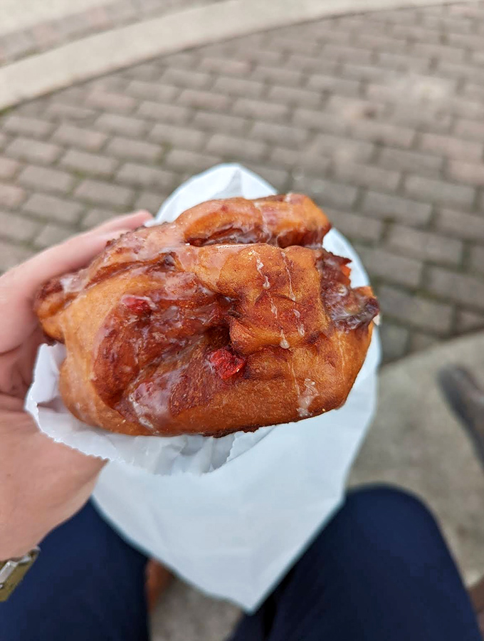 The cherry fritter &ndash; a magnificent irregular masterpiece that laughs in the face of portion control while delivering sweet-tart perfection.