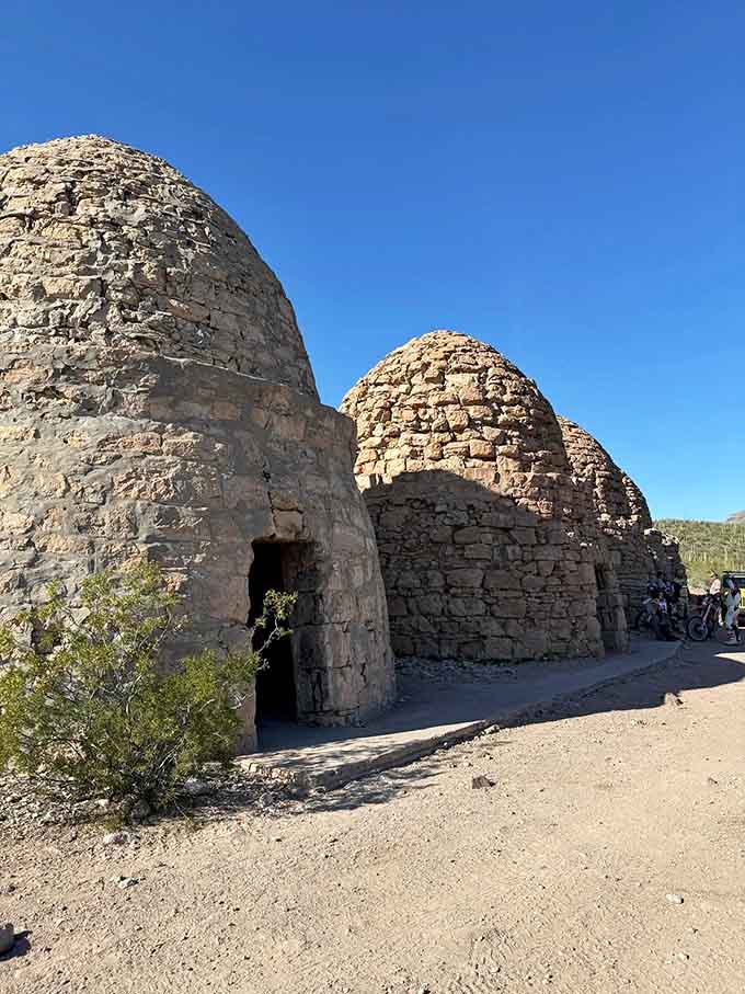 Up close, the stonework reveals the skill of builders who created something meant to withstand both intense heat and the test of time.