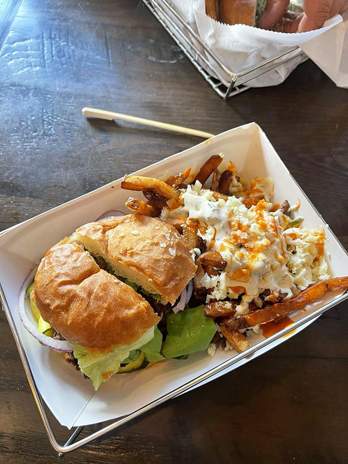 Crispy meets creamy in perfect harmony &ndash; the fried chicken sandwich paired with buffalo cheddar ranch fries offers a one-two punch of flavor.