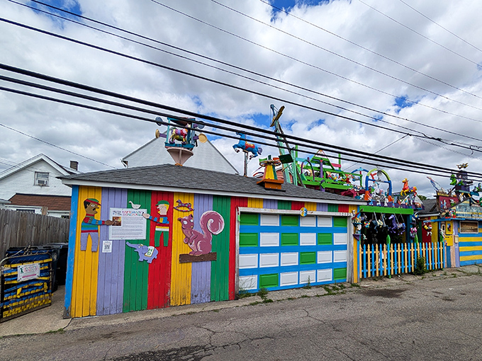 Hamtramck Disneyland stands as a whimsical testament to immigrant creativity – a folk art wonderland that turns everyday objects into a kaleidoscopic vision.