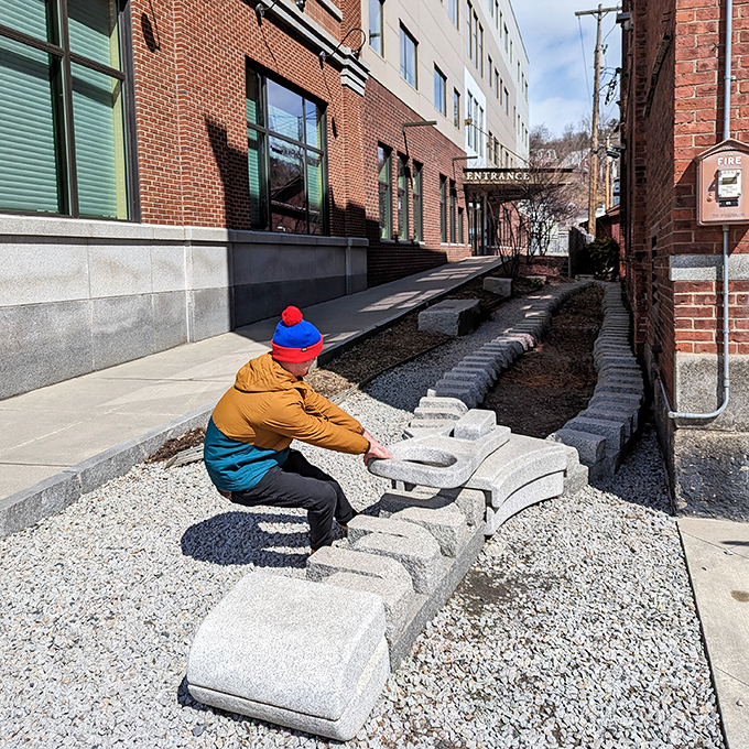 Barre&rsquo;s playful granite zipper sculpture highlights the town&rsquo;s creativity and world-renowned stoneworking heritage.