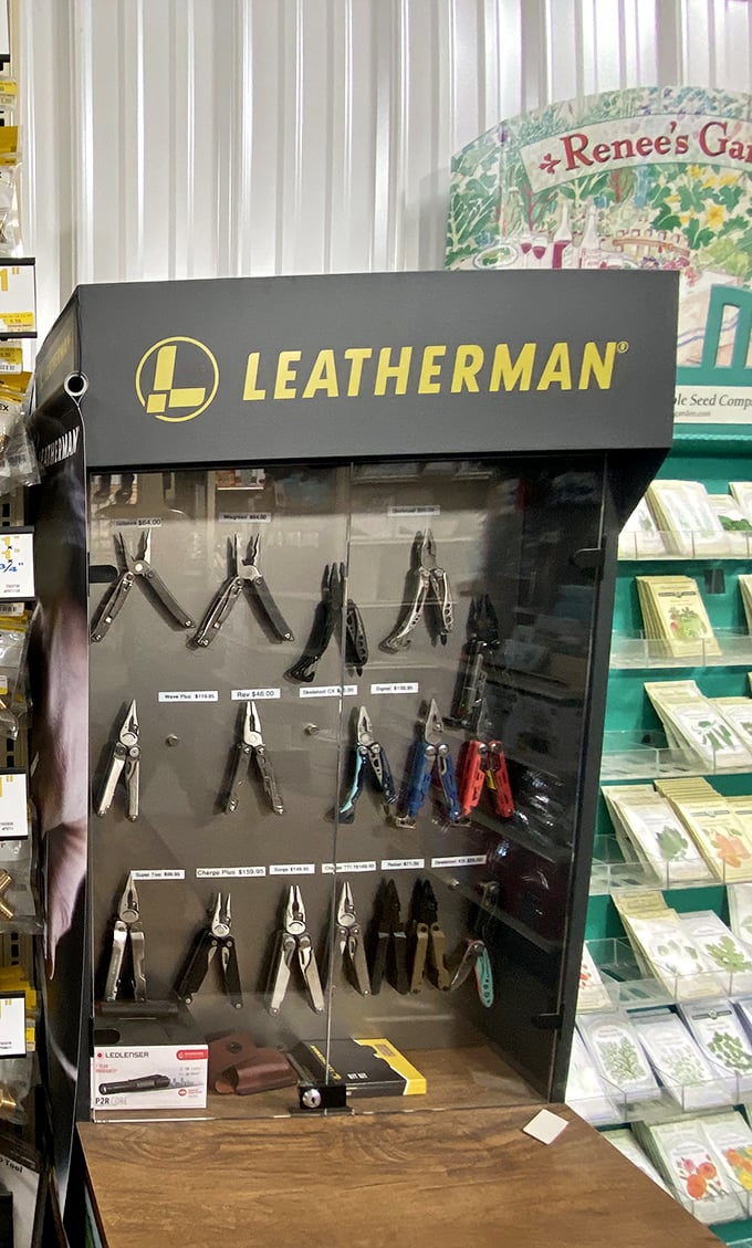 Leatherman multi-tools displayed like the precious artifacts they are &ndash; because in a world of disposable everything, these are built to last.