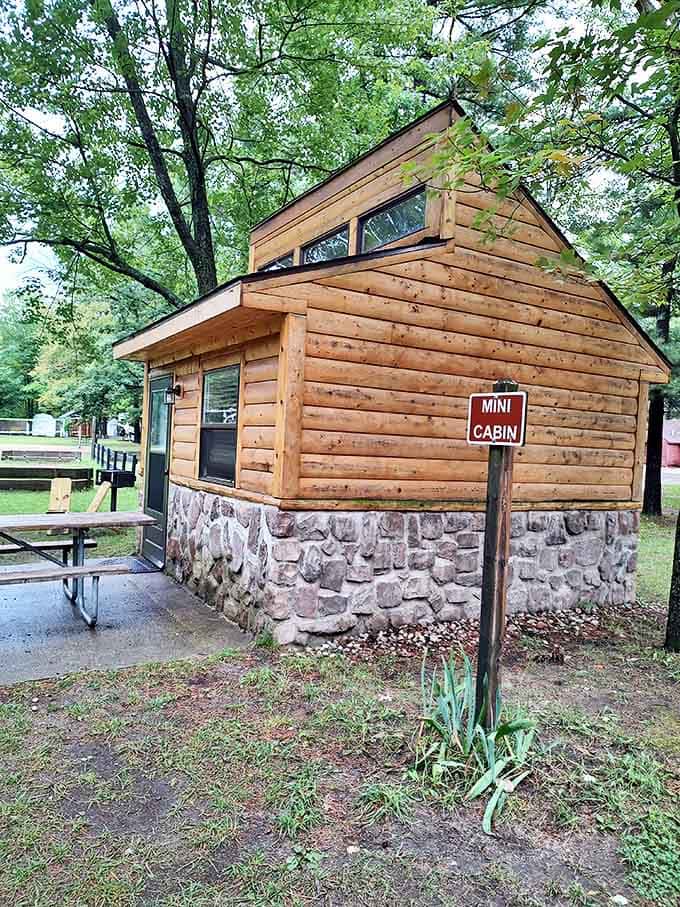 The mini cabins offer just enough civilization to keep camping comfortable, without losing that essential connection to nature.