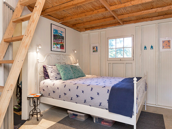 Simple, serene sleeping quarters where the soundtrack is waves lapping against the shore instead of traffic.