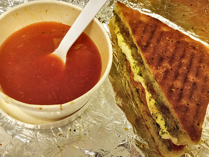 Tomato soup and grilled cheese grow up and get sophisticated, though they're still basically giving you a warm hug.