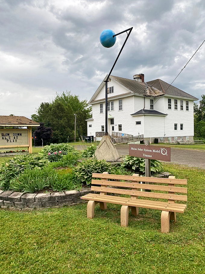 Uranus tilts dramatically on its axis, as if trying to stand out among its planetary siblings during this cosmic family reunion.