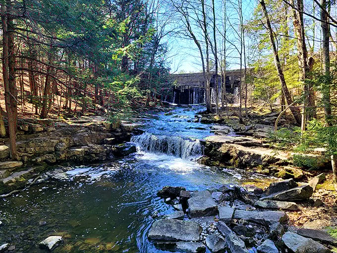 Water tumbles playfully over ancient stones, creating nature's soundtrack &ndash; the original white noise machine with infinitely better views.