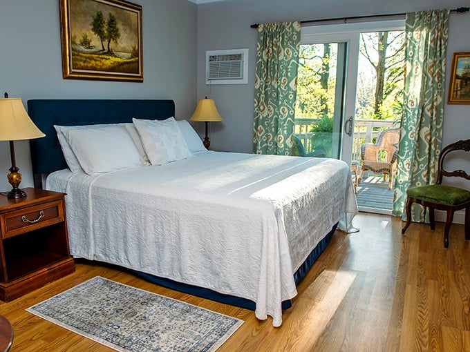 Bright, comfortable guest rooms offer peaceful retreats after days of exploring Vermont's natural beauty.
