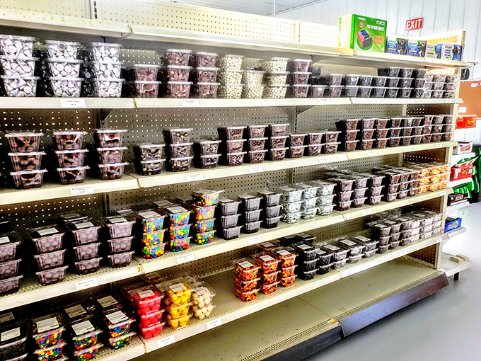 The candy aisle – where childhood memories come flooding back with every colorful package and nostalgic treat.