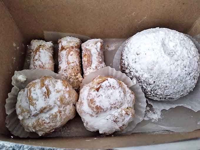 Sweet geometry &ndash; perfectly arranged pastries showcase the artistic side of baking. That chocolate-dipped cannoli is practically winking at you.