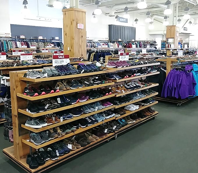 Shoe heaven at the outlets – where your feet and your wallet can both leave happy. The only footwear selection more impressive than a centipede's closet.