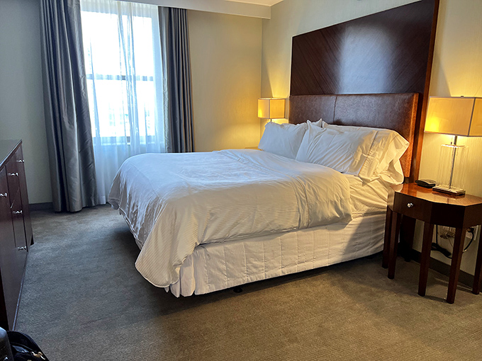 Crisp linens and a headboard you could write poetry about &ndash; this is where sweet dreams are practically guaranteed.