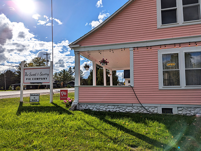 The Sweet & Savory Pie Company's pink cottage looks like something from a fairy tale &ndash; appropriate for the magical pies inside.