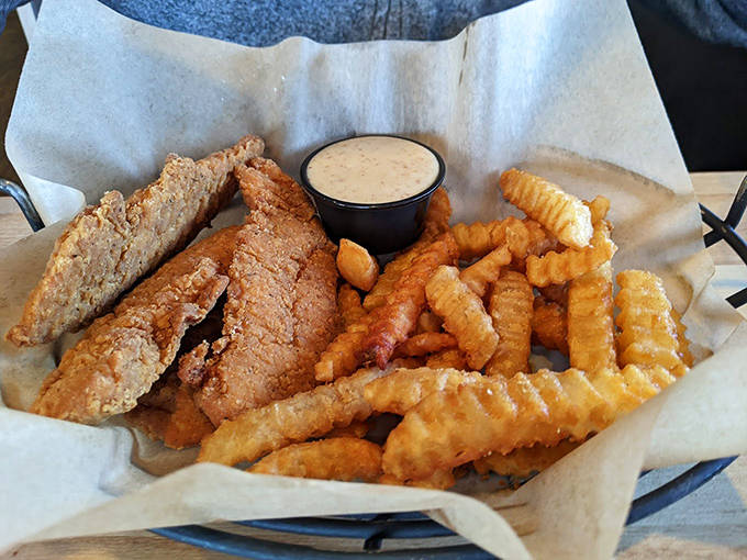 These chicken tenders aren't those sad frozen afterthoughts from chain restaurants&mdash;they're hand-breaded treasures that actually taste like chicken, imagine that!
