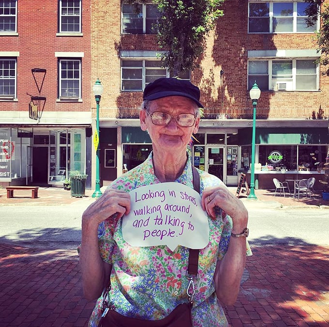 "From away," but soaking up the local flavor! Love seeing visitors enjoying the stores and connecting with people downtown.