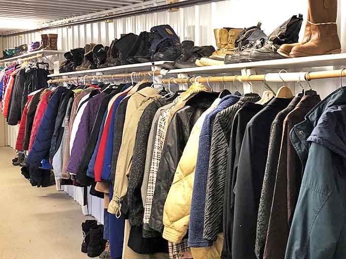 Tusen Tack's impressive clothing section features well-organized racks in a bright, open space that makes browsing a pleasure rather than a chore.