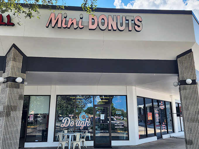 Van Dough's sleek, modern storefront brings contemporary style to the traditional mini donut experience in Clearwater.