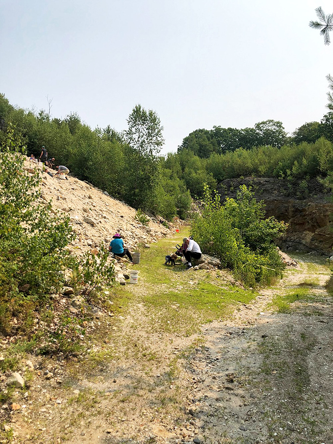 Families work together sifting through mineral-rich soil, creating memories that sparkle as brightly as their discoveries.