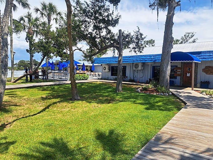 The casual restaurant sits right on the water, providing fresh seafood and beautiful sunset views for lucky diners.