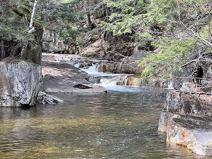 The stepped cascades of Smalls Falls offer natural refreshment, with each tier creating its own unique swimming experience for adventurous visitors.