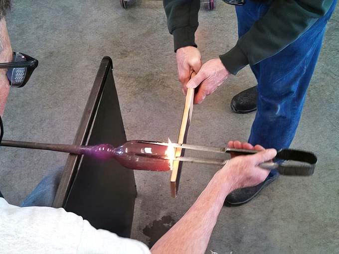 The magical moment when glass transitions from ordinary to extraordinary &ndash; caught between solid and liquid states.