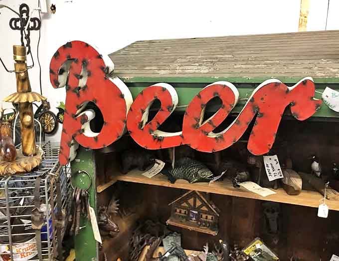 This vintage "Beer" sign wasn't mass-produced for trendy bars &ndash; it actually guided thirsty patrons to refreshment in some long-forgotten establishment.