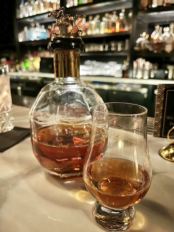 Liquid history: This elegant bottle topped with a golden horse figurine contains spirits worth savoring slowly, preferably with good company.