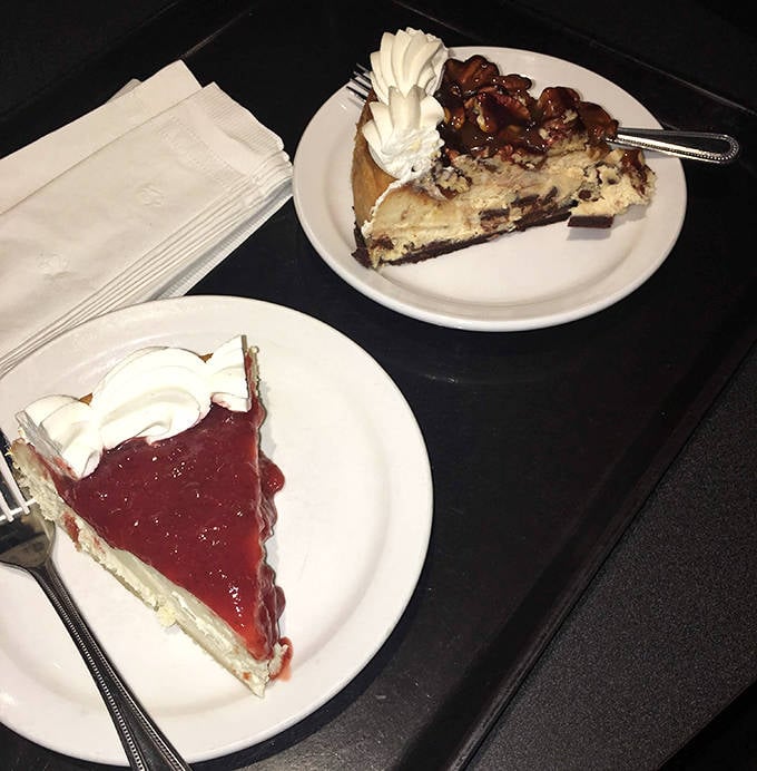 The yin and yang of desserts, where tangy raspberry meets creamy cheesecake in a romance that was clearly meant to be.