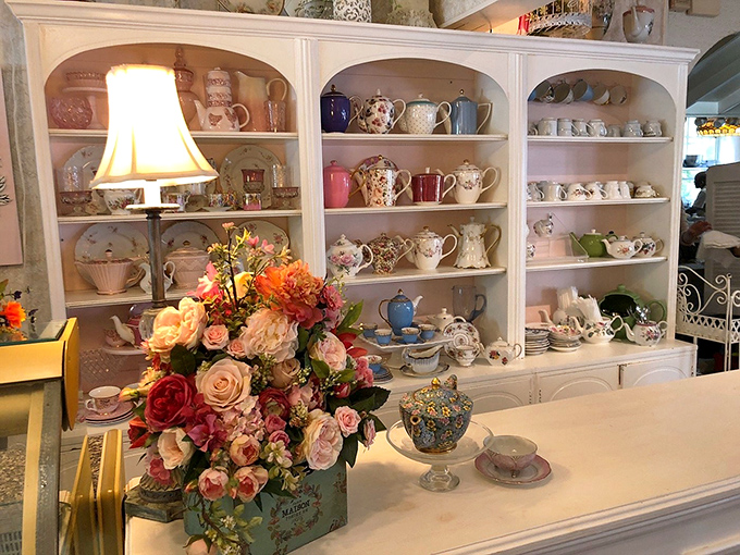 Teapot heaven exists, and it's organized by color, pattern, and the likelihood of making collectors weep with envy.