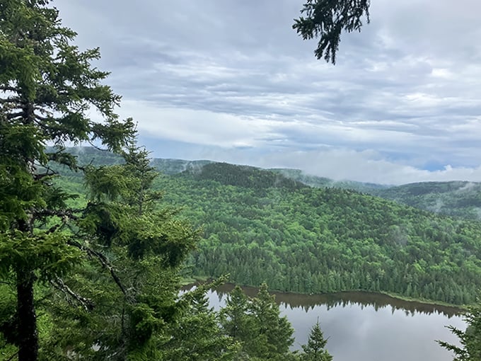Moody skies reflect in waters still enough to double as nature's most perfect mirror. Cloud-watching in stereo!
