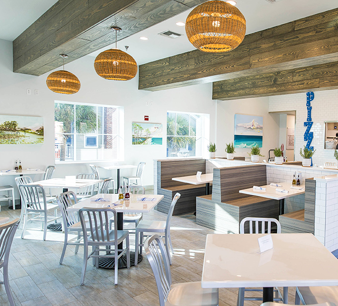 A dining area where seafood arrives so fresh it practically introduces itself before joining you for dinner.