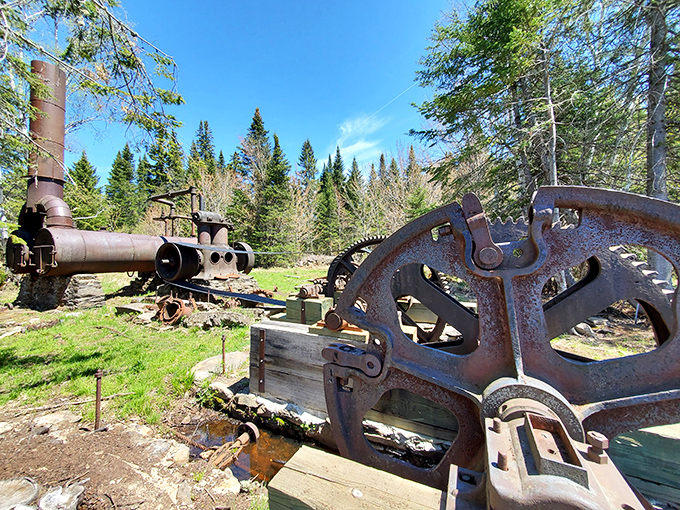 Mechanical hearts of the forest &ndash; these abandoned engines once powered Maine's legendary logging operations with thunderous determination.
