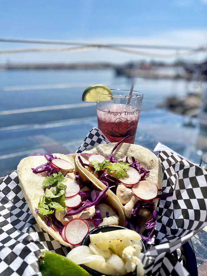 These aren't just fish tacos &ndash; they're edible postcards from Lake Superior, where radishes and purple cabbage add pops of color to freshly caught treasures.